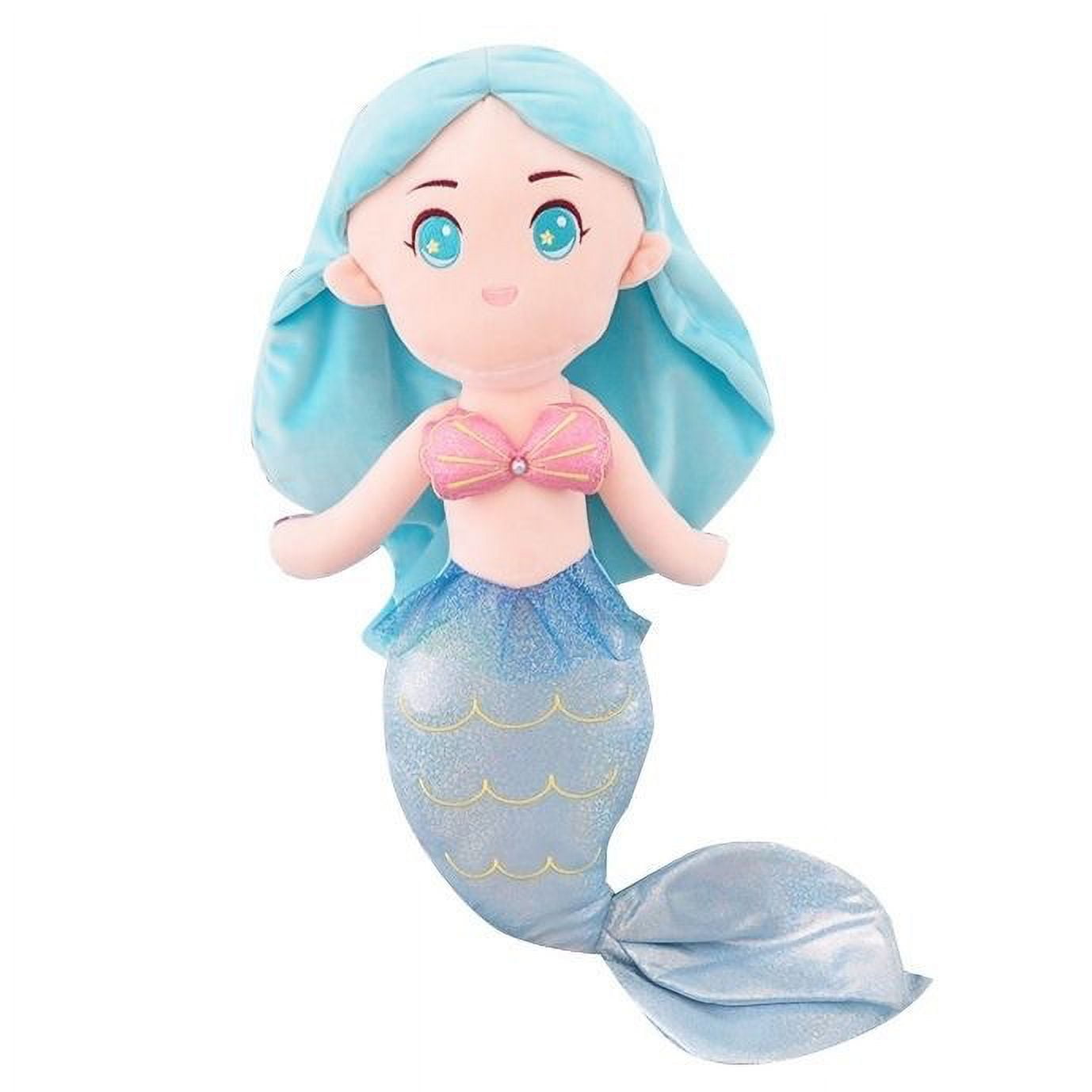 6.7 inch Undersea World Mermaid Plush Toy - Blue Hair Endearing Plushie ...
