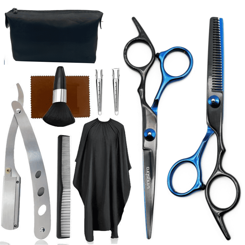6.7 inches wingsbro Haircutting Scissors Set, Flat & Thinning Barber ...