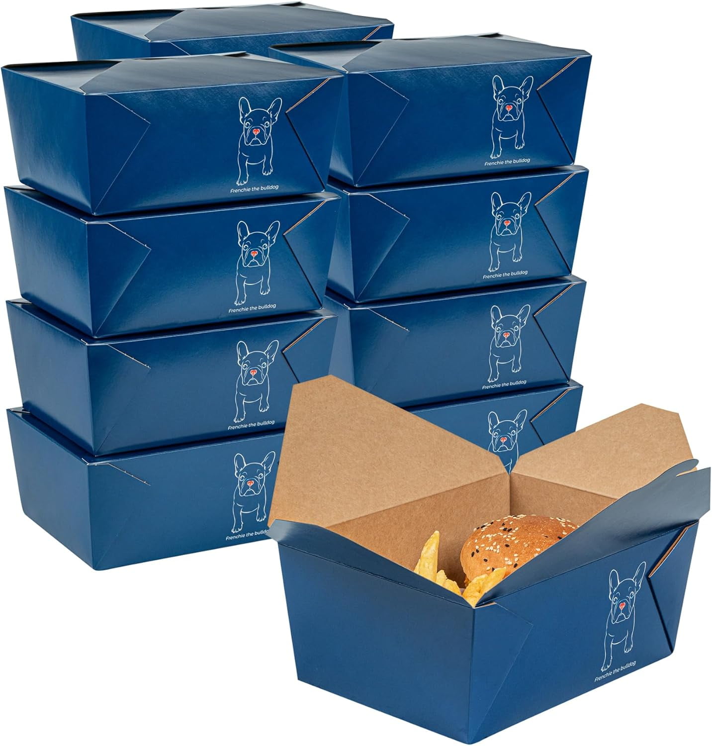 6.7 x 5.5 x 2.6 Inch Food Containers 200 Takeaway Boxes - Disposable ...