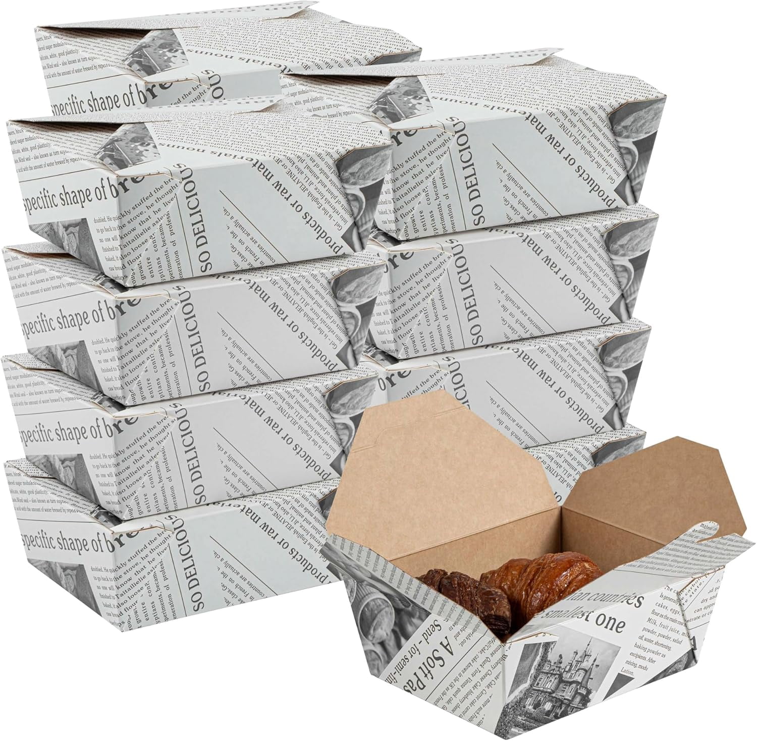 Food Containers Takeaway Boxes - Disposable Striped And Paper Takeout ...