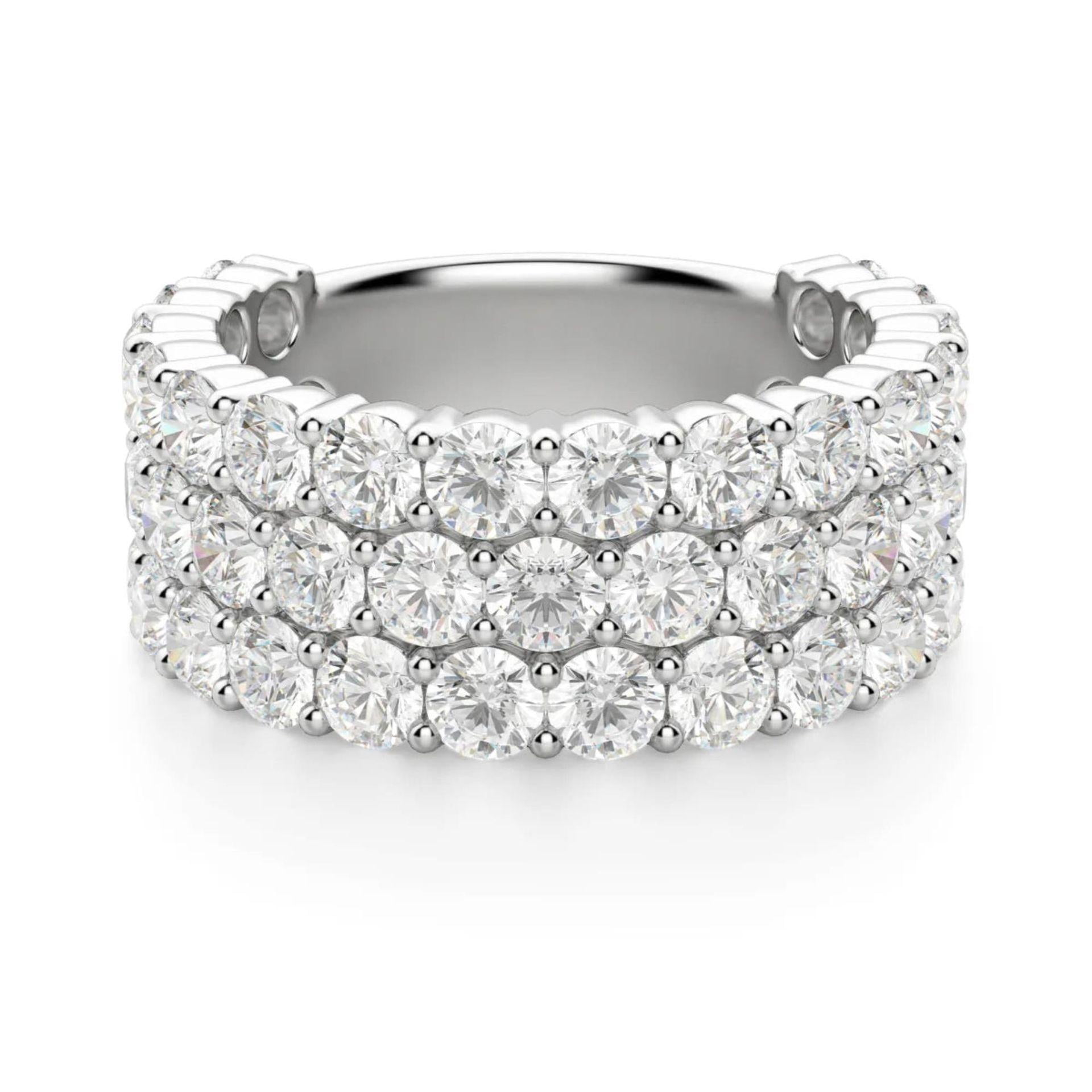 6.70 TCW Round Brilliant Cut Eternity Wedding Ring 14K White Gold ...