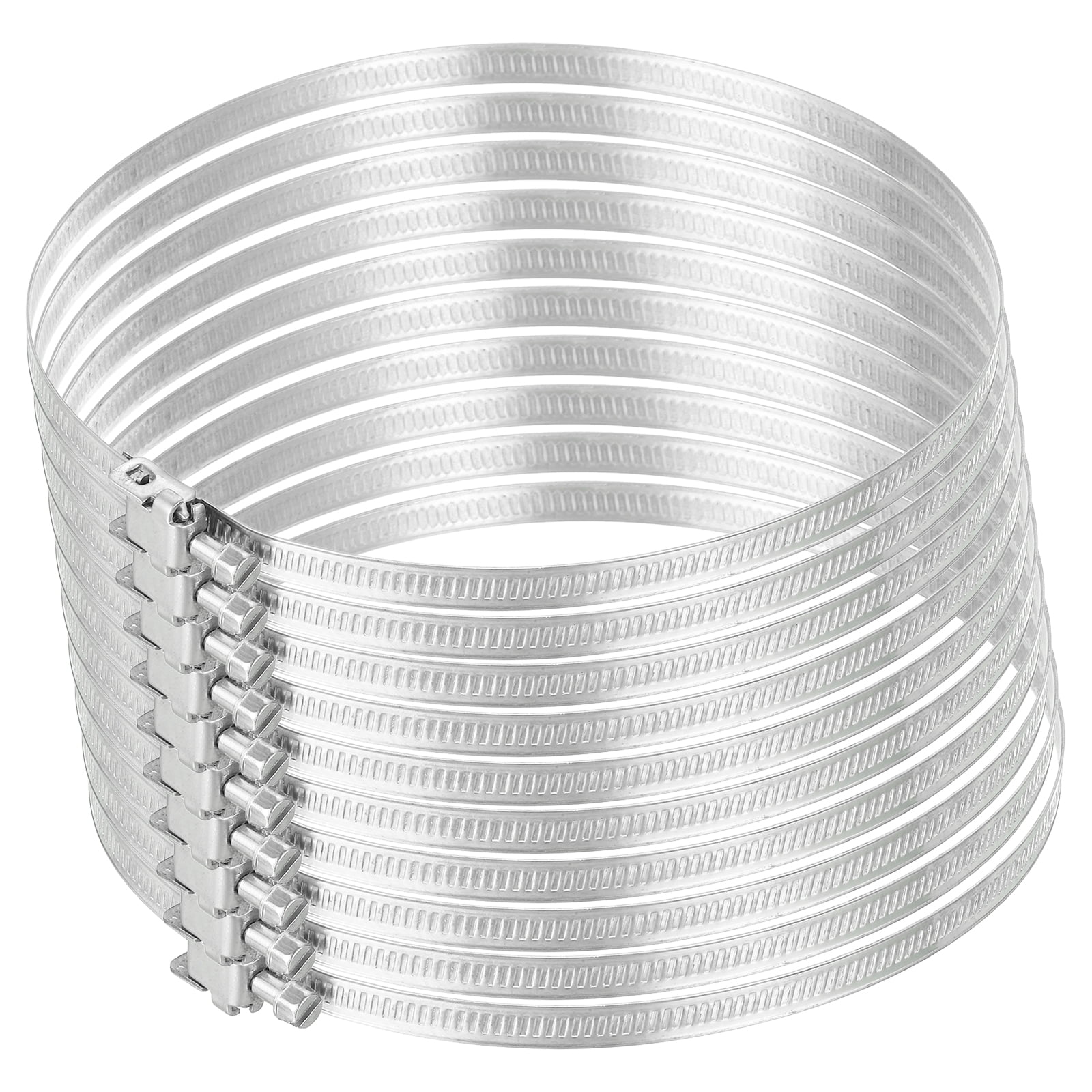 6.75 Inch 430 Stainless Steel Duct Clamps, 10 Pcs Adjustable Hose ...