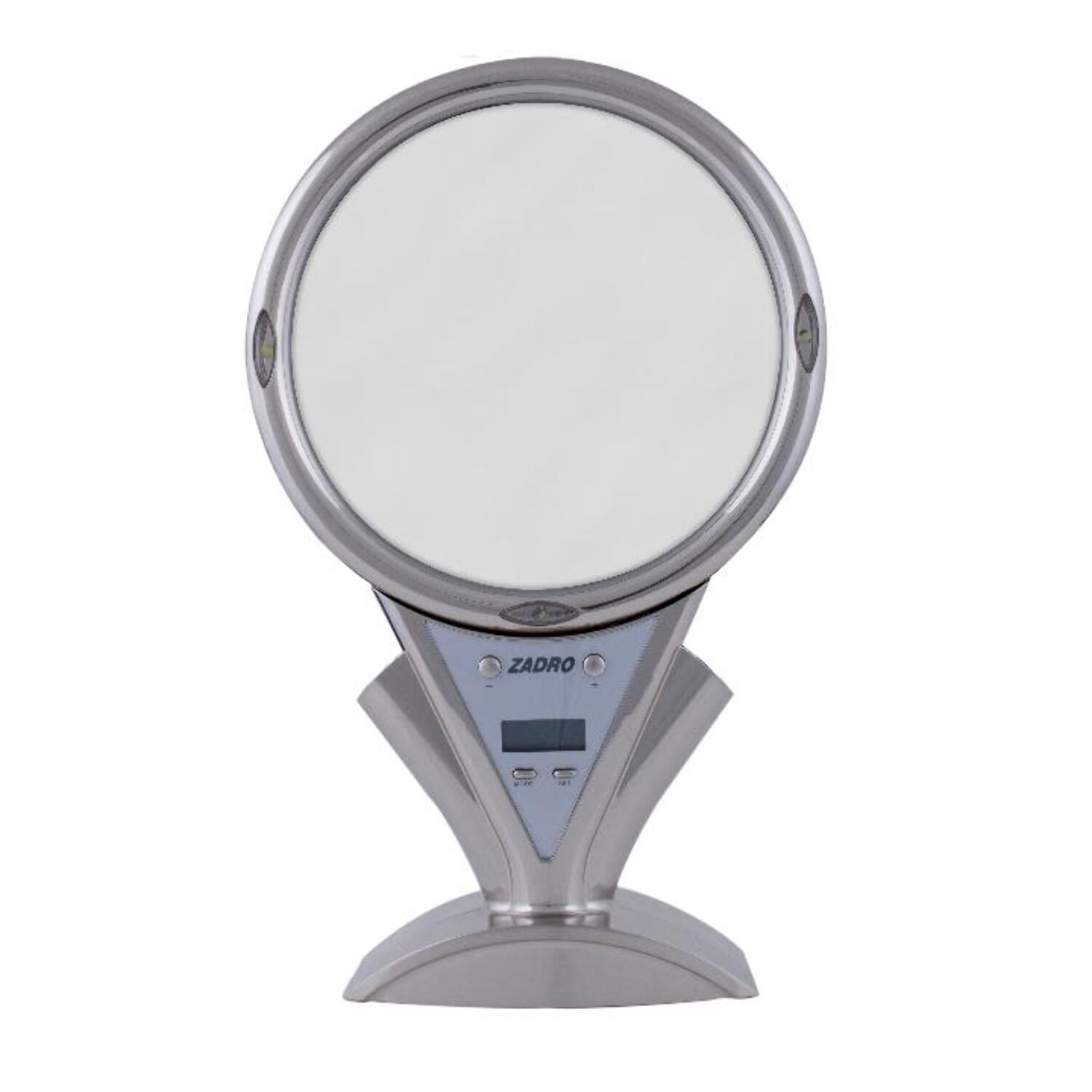 Zadro Power Zoom LED Makeup Mirrors w/ Magnification & Digital Clock ...