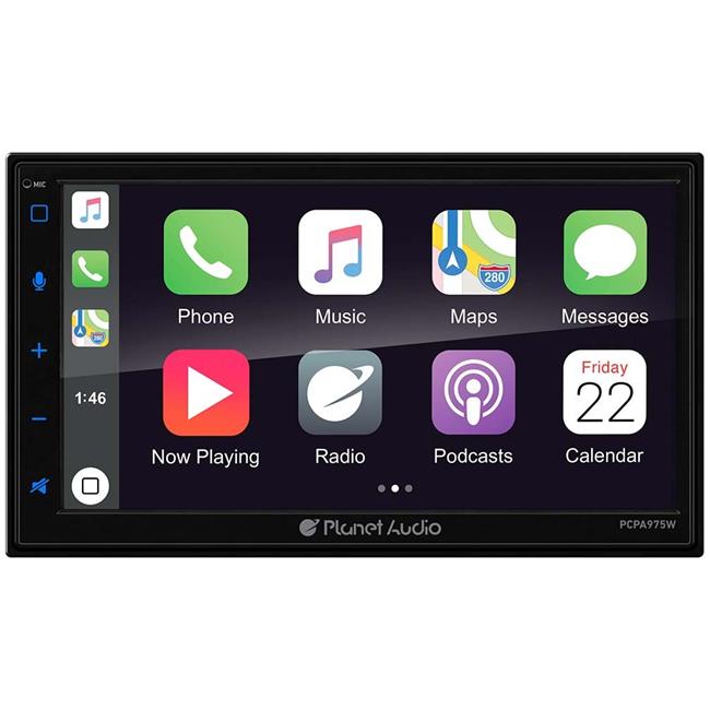6.75 in. Double Din Mechless Apple Car Play, Android Auto AM-FM USB Aux ...