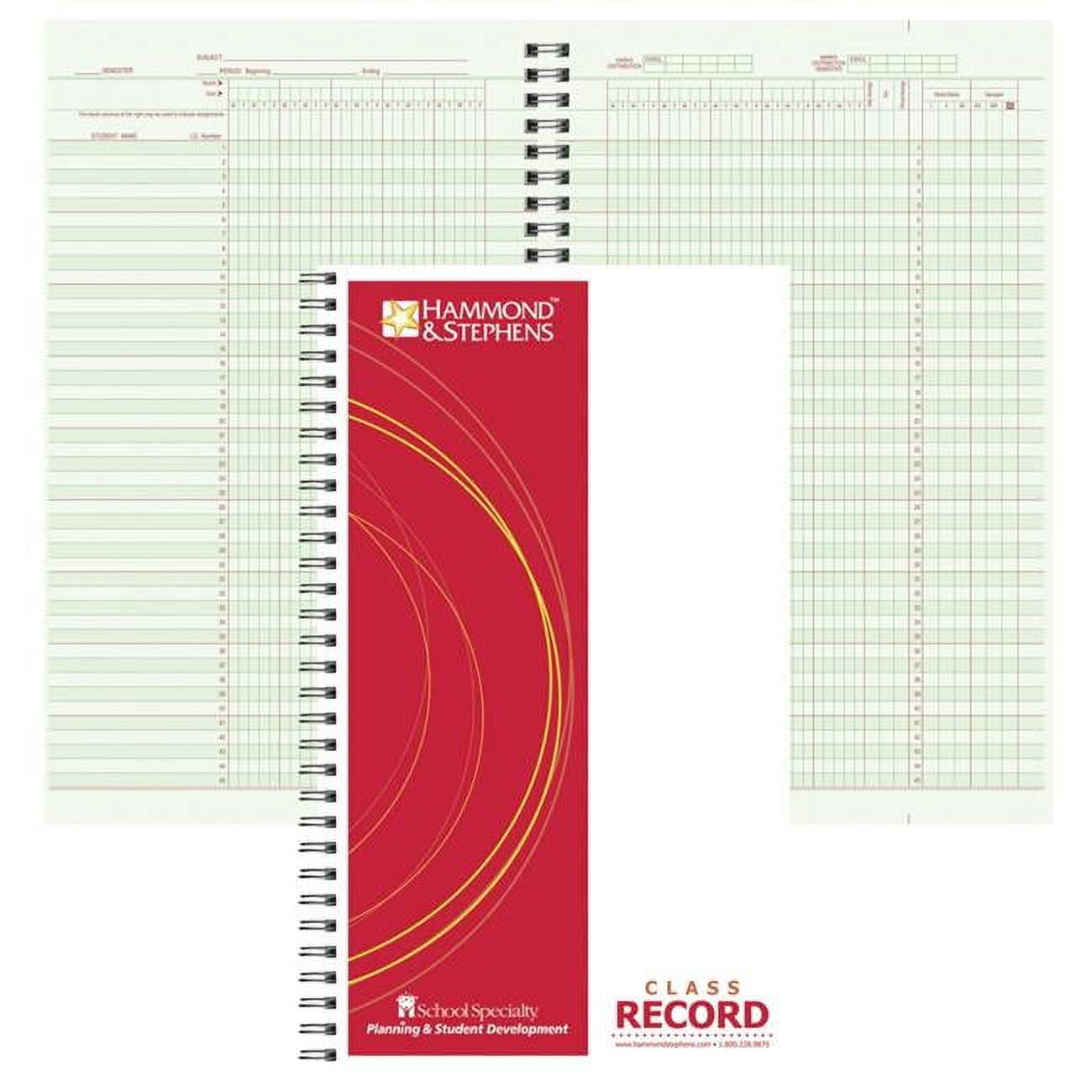 6.75 x 11 in. Wire-O Bound Class Record Book-PolyIce Cover - Green ...