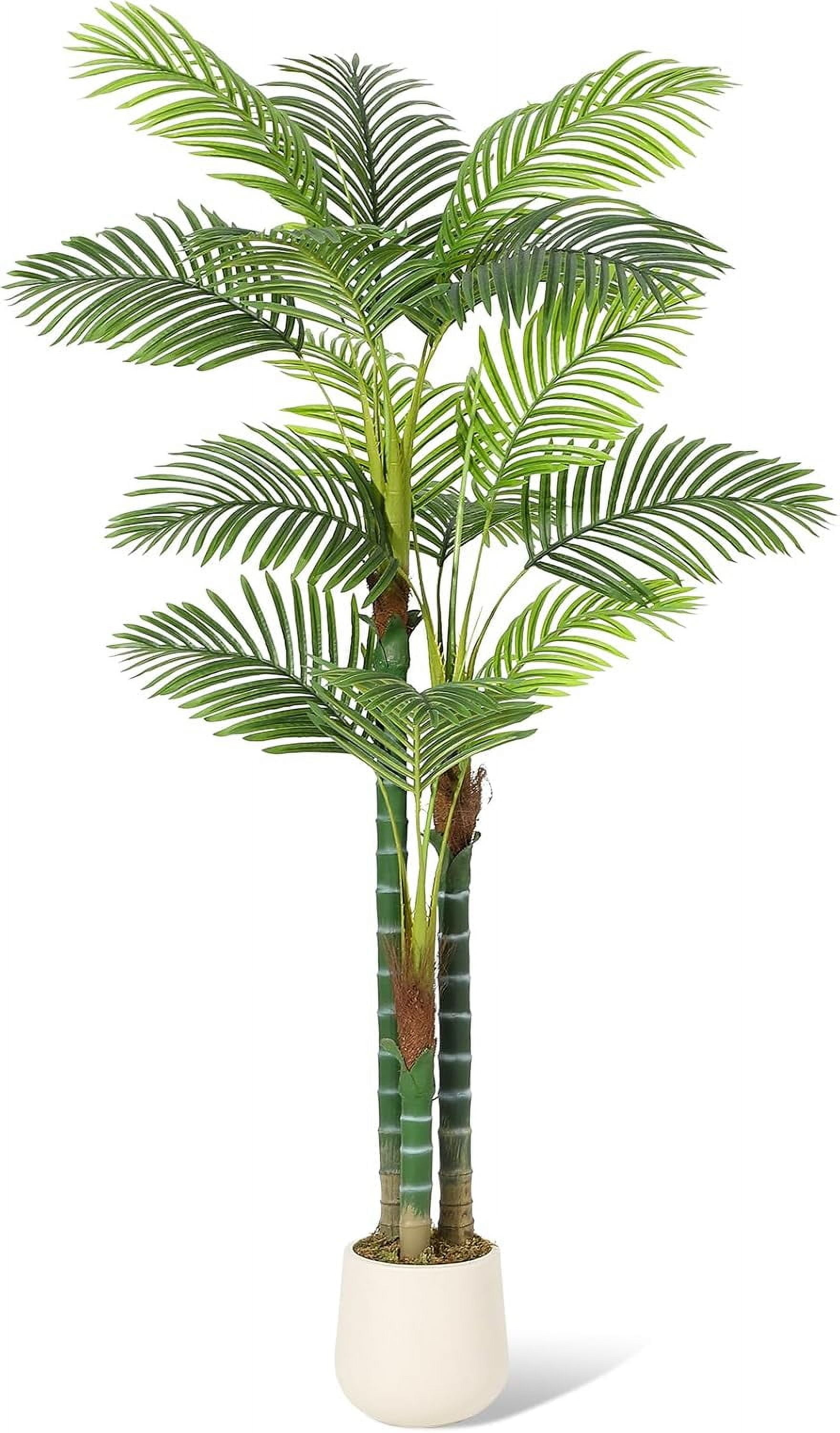 6/7FT Tall Palm Tree Fake Plant Golden Cane Palm Trees Large Artificial ...