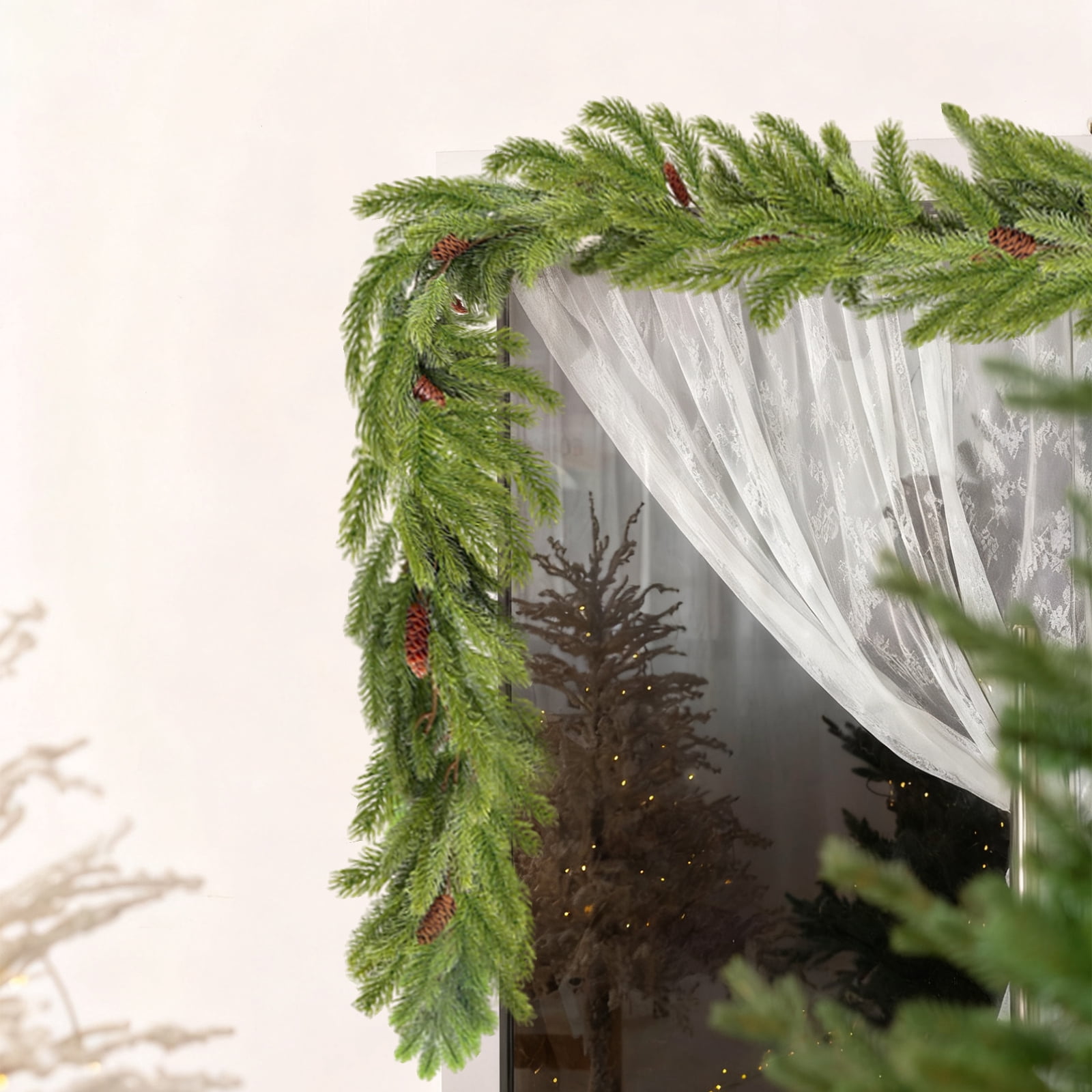 6.7Ft Christmas Garland Realistic Fuller,Natural Droopy,Lifelike Xmas ...