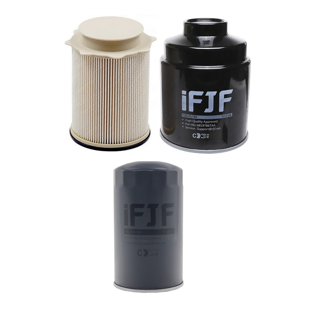 6.7L Cummins Fuel Filter Water Separator and Oil Filter Set Fit for ...