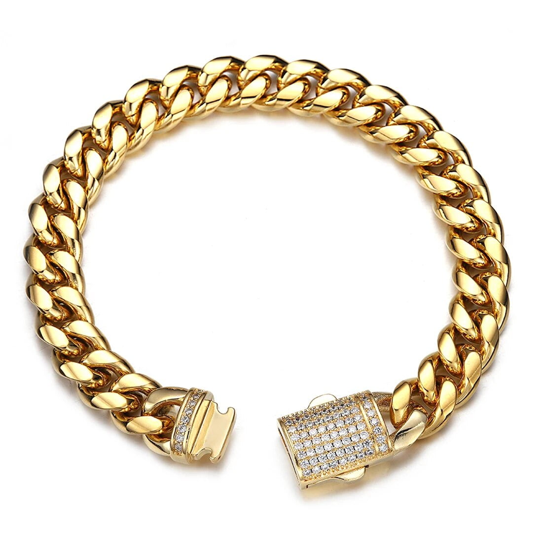 6/8/10/12/14mm New Men Chain Bracelet Stainless Steel Curb Cuban Link ...