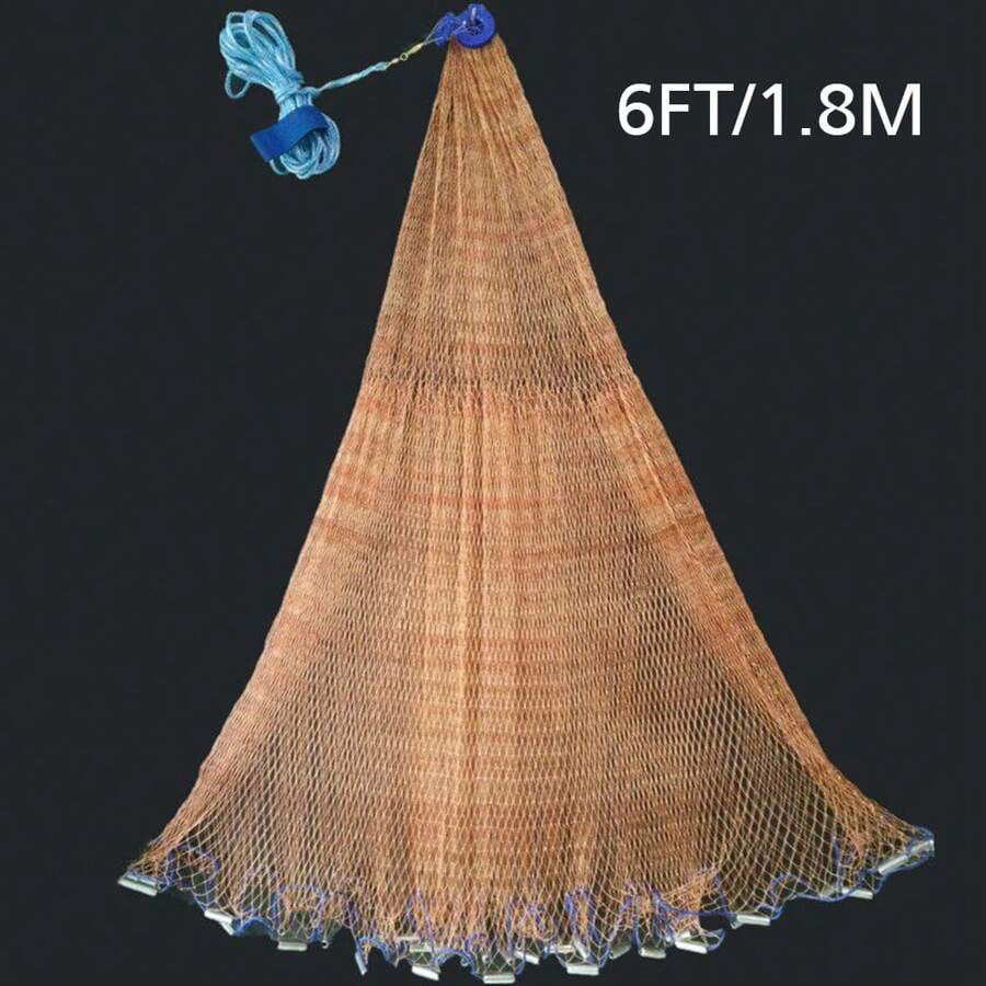 6/8/10/12/16FT Saltwater Fishing Cast Net Easy Throw Fishing Net Strong ...