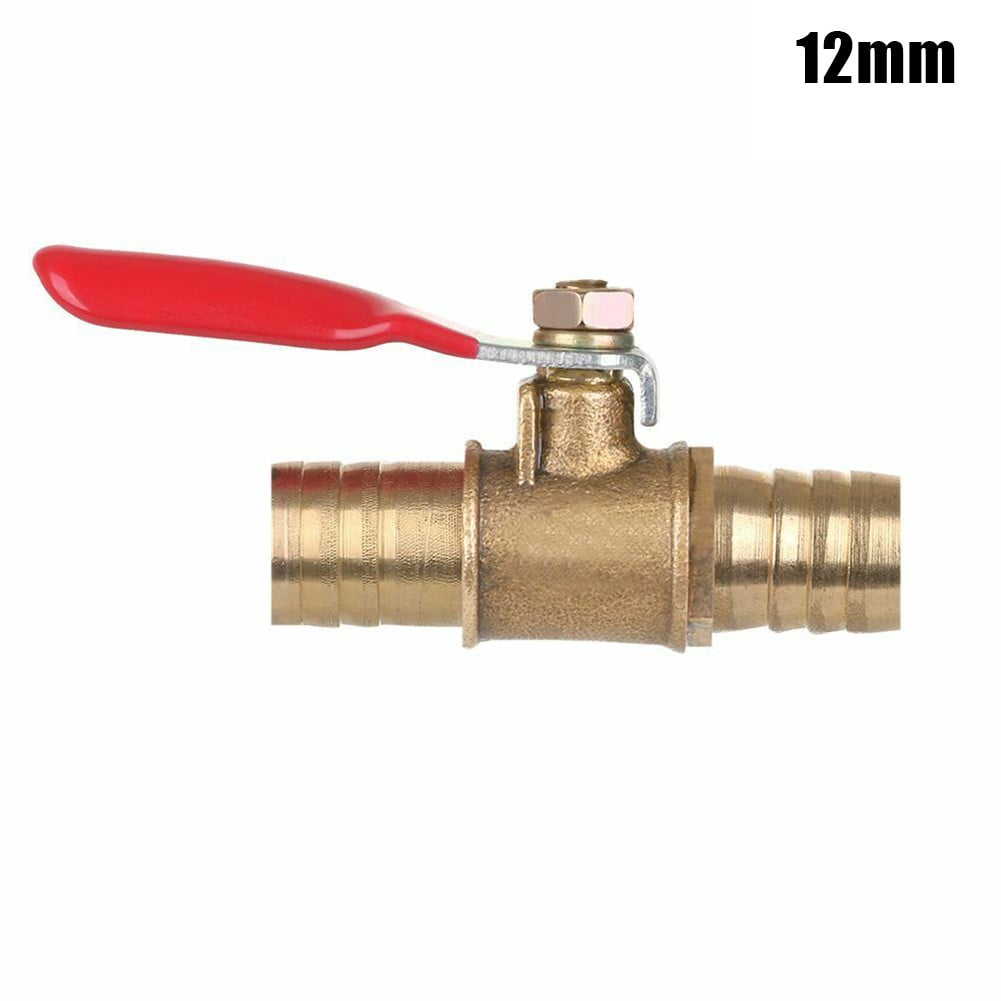 6/8/10/12mm Hose Barb Inline Brass Water/Air Line Shut-off Ball Valve ...