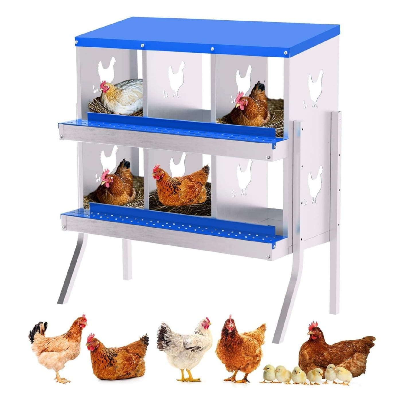 6/8/10 Hole Chicken Nest Box, Chicken Nesting Boxes for Laying Eggs ...