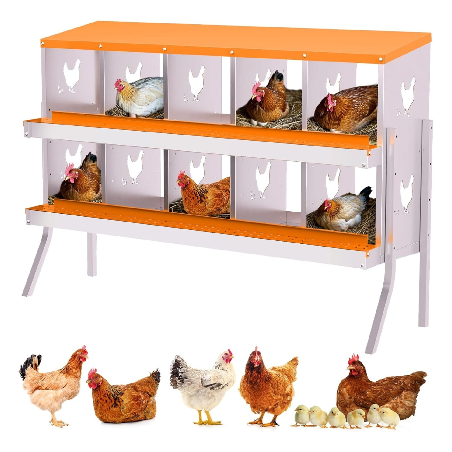 6/8/10 Hole Chicken Nest Box, Chicken Nesting Boxes for Laying Eggs ...