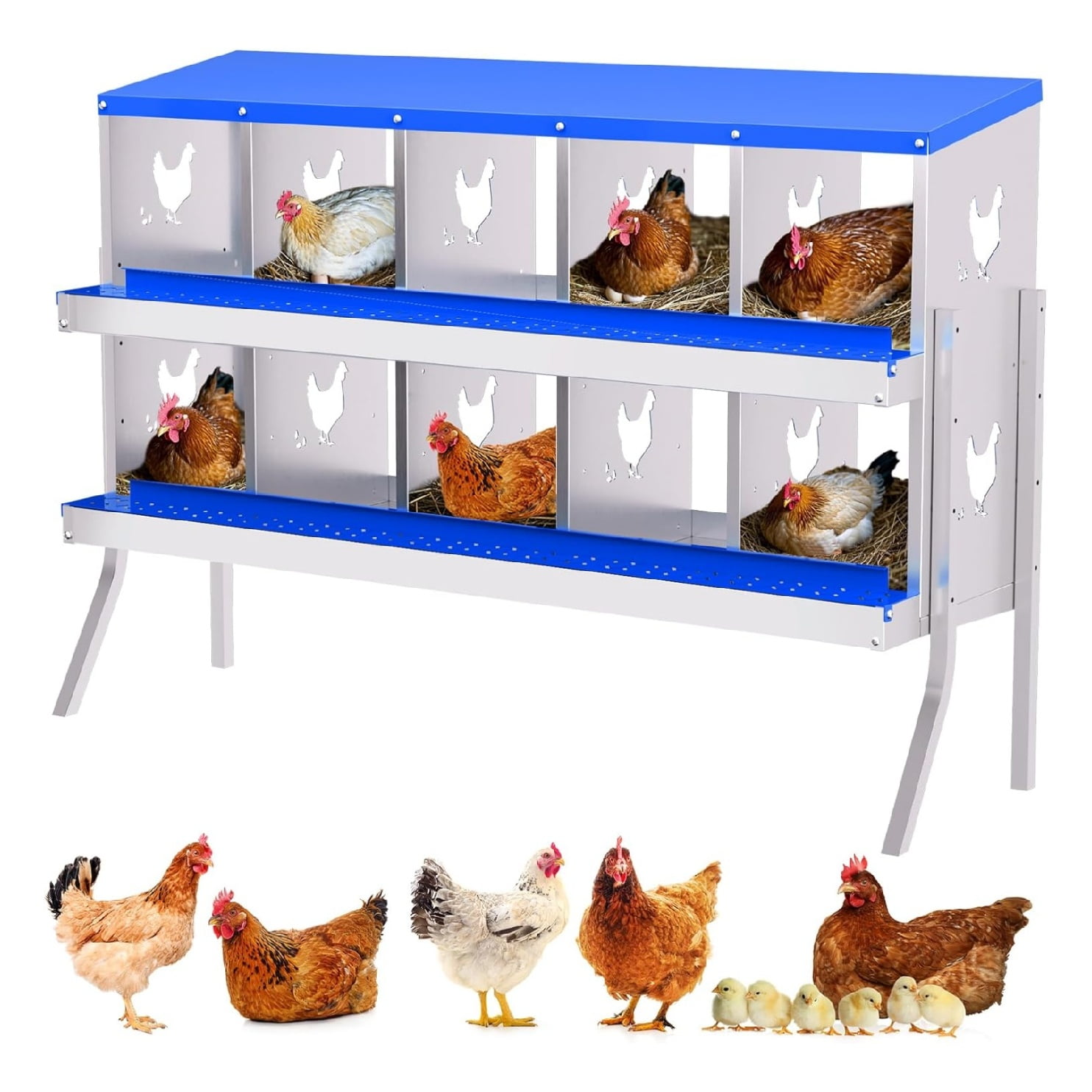 6/8/10 Hole Chicken Nest Box, Chicken Nesting Boxes for Laying Eggs ...