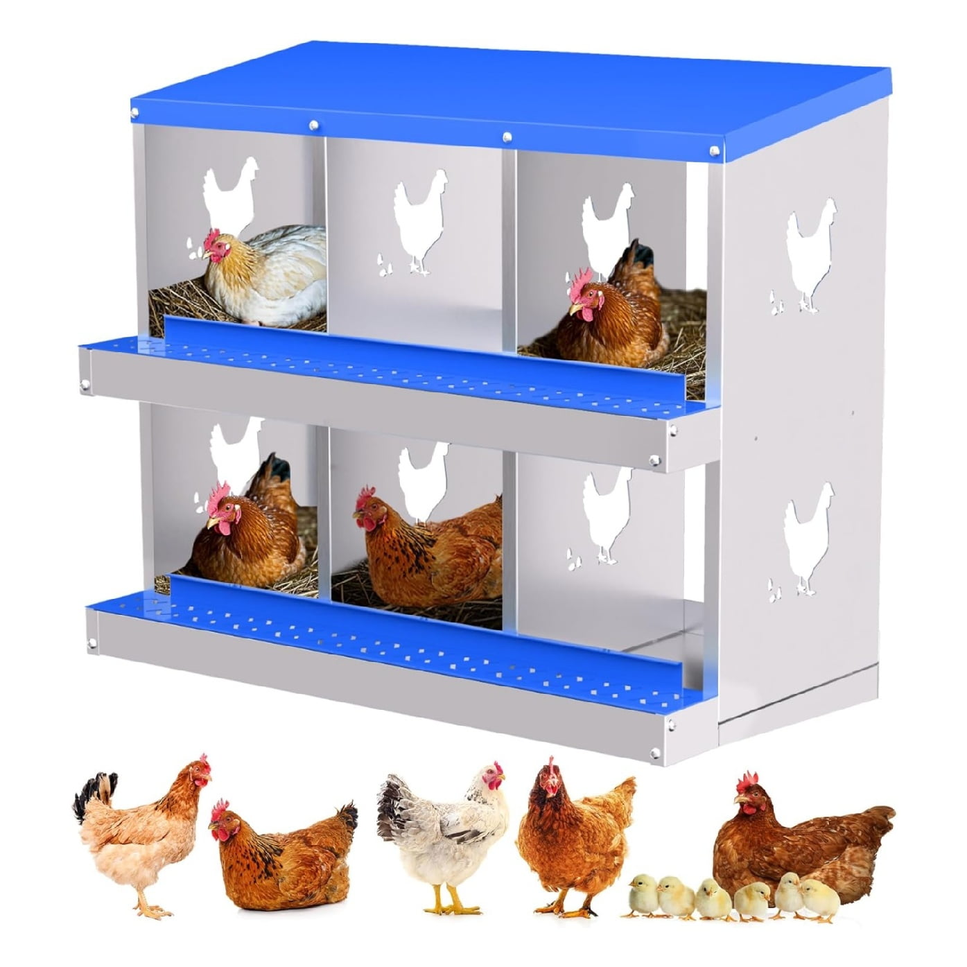 6/8/10 Hole Chicken Nest Box, Chicken Nesting Boxes for Laying Eggs ...