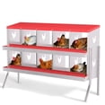 6 8 10 Hole Chicken Nesting Box with Removable Dividers, Galvanized ...