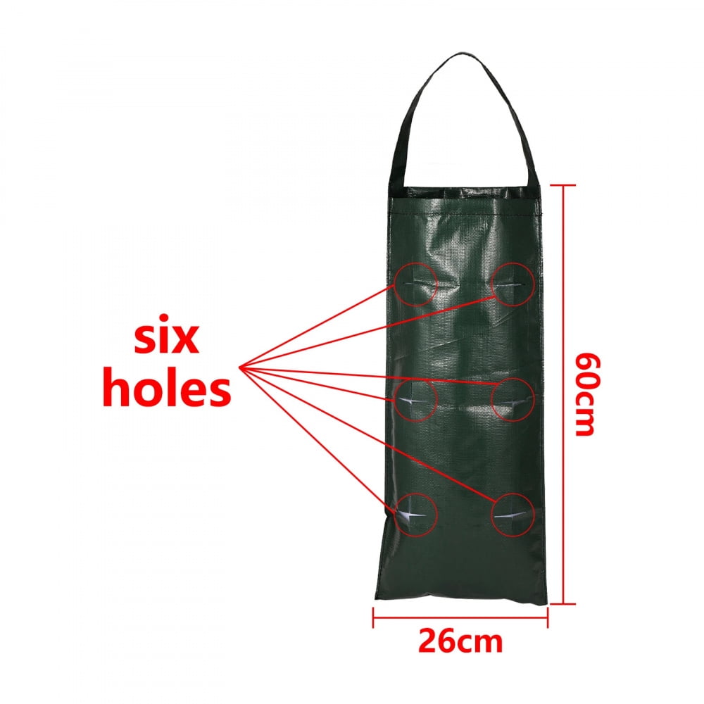6/8/10 Holes Hanging Strawberry Planting Bag Vertical Garden PE Flower ...