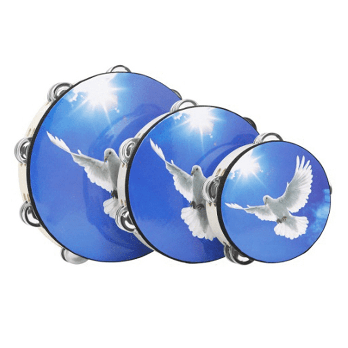 6 8 10 Inch Handheld Bells Drum Set Children Percussion Instrument ...