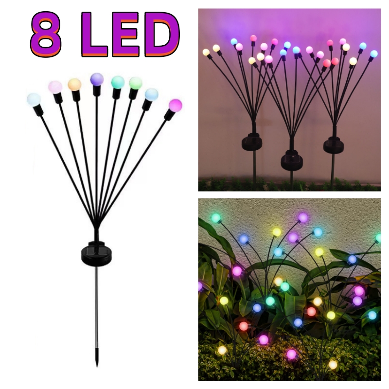 6/8/10 LED Solar Powered Garden Lights Firefly Lights Outdoor Waterproof Vibrant Swaying Lights ...