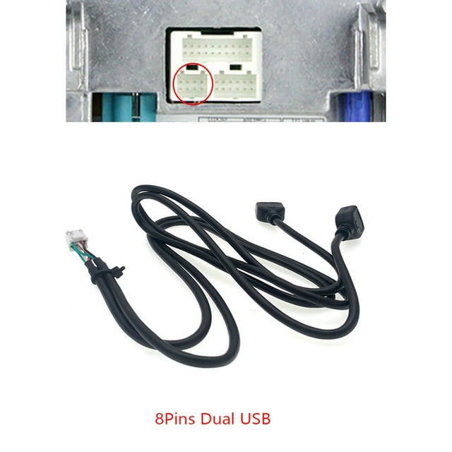 6 8 10 Pin Car Android Radio USB Connector Dual USB Cable Adapter for D ...