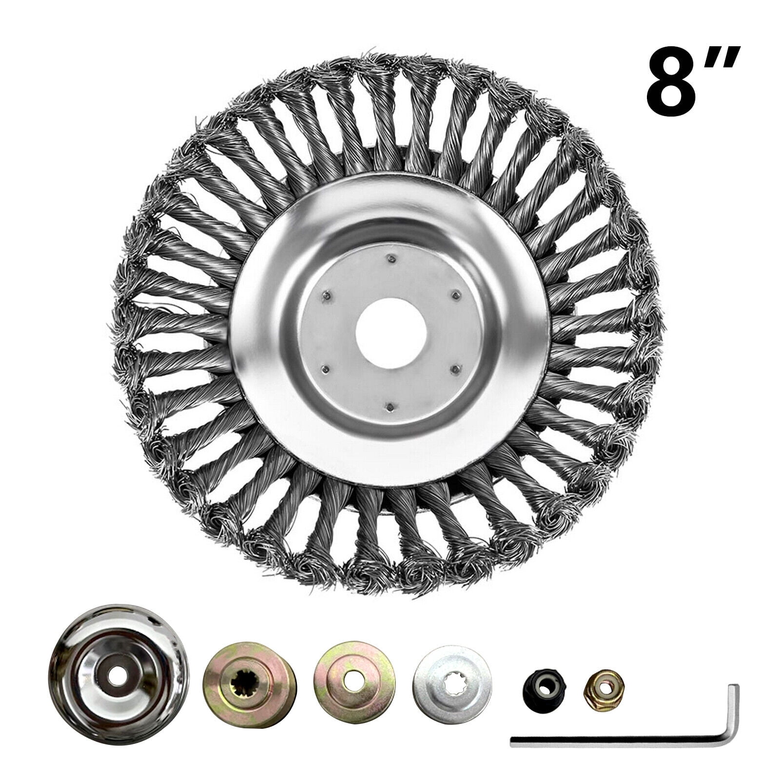 6/8/10 in Steel Wire Wheel Brush Cutter Weed Eater Trimmer Head with ...
