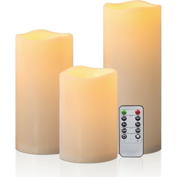 6" 8" 10" x 4" Waterproof Outdoor Flameless Candles Battery Operated ...