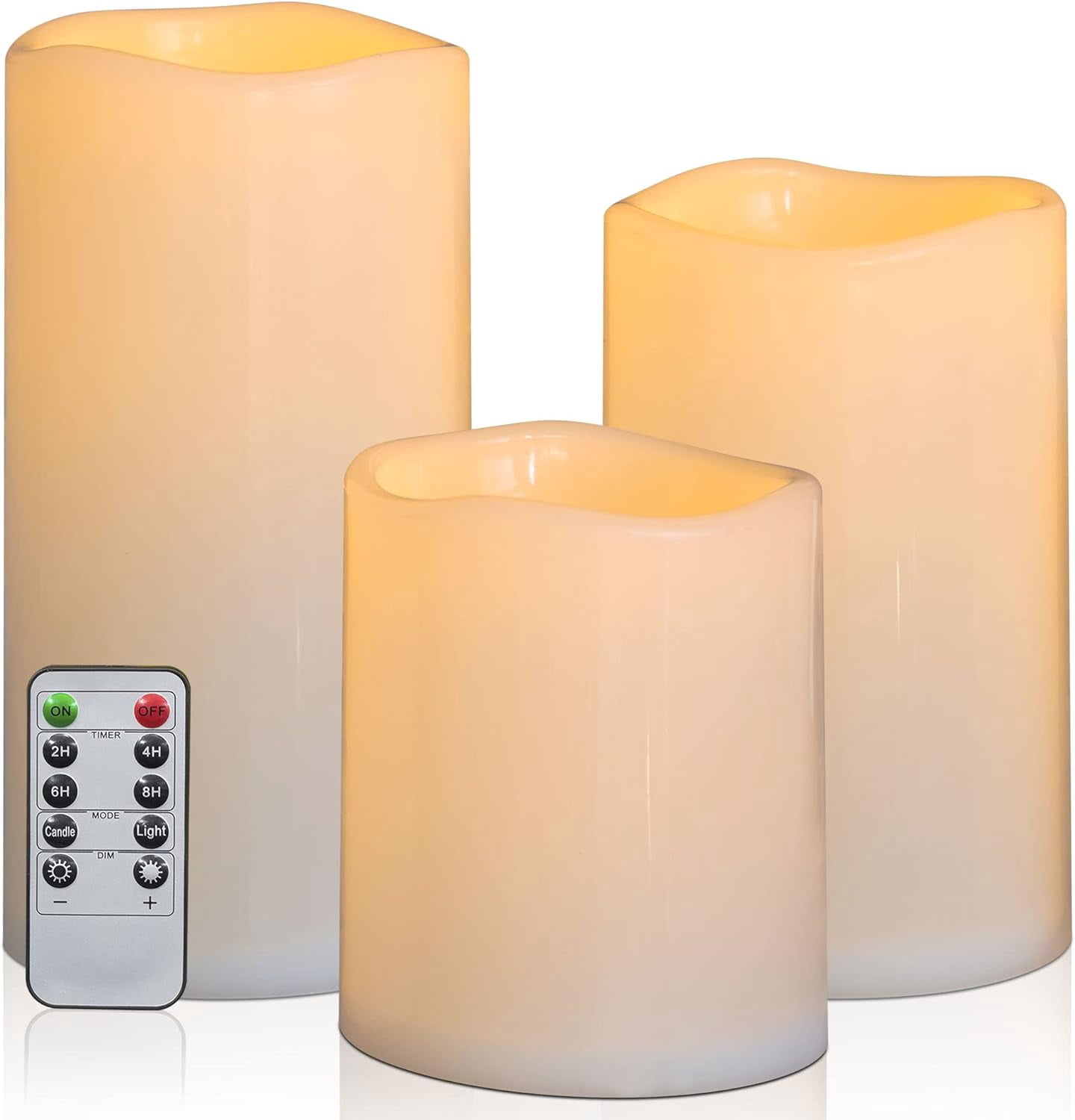6" 8" 10" x 5" Waterproof Outdoor Flameless Candles Battery Operated ...