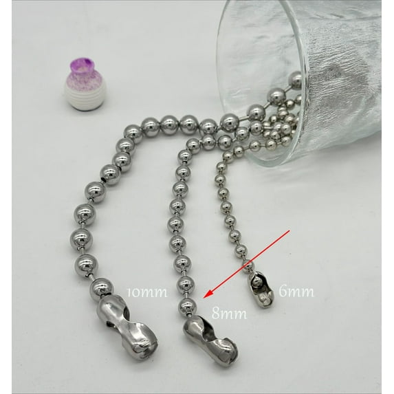 6/8/10mm Stainless Steel Ball Chain Layering Necklace for Women Men ...