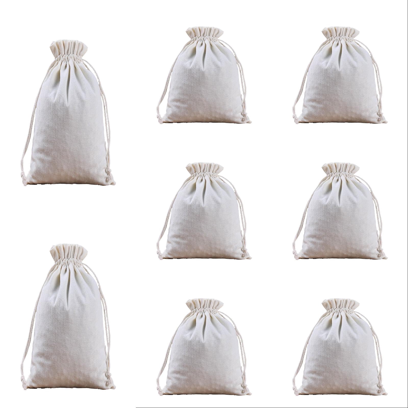 6/8/12Pcs 9x6.7 Inch Canvas Drawstring Gift Bags Reusable Thicken ...