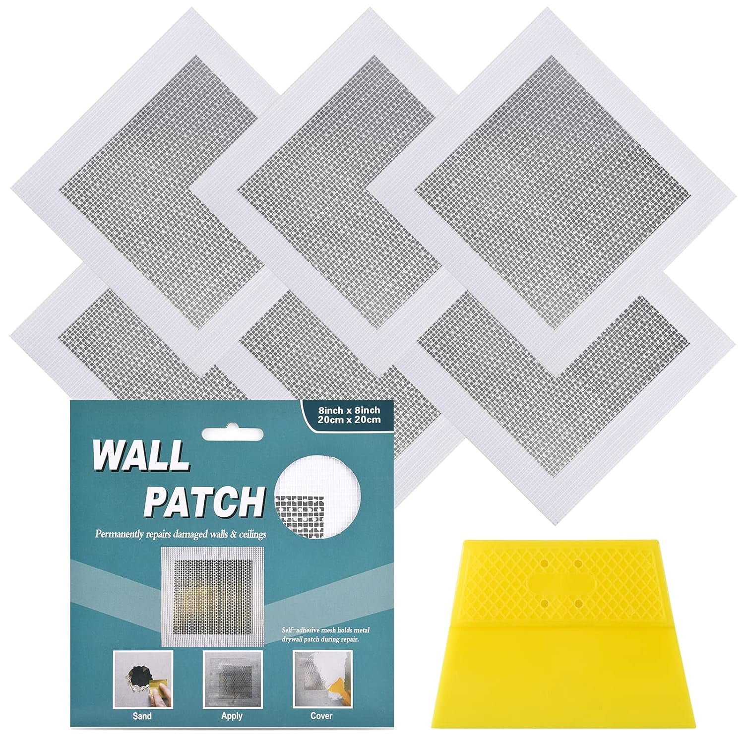6 Pack 8 Inch Drywall Repair Kit Dry Wall Patch Kits, High Strength ...