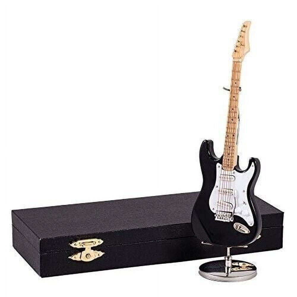 6.8" BLACK ELECTRIC GUITAR Miniature Musical Instrument Figurine ...