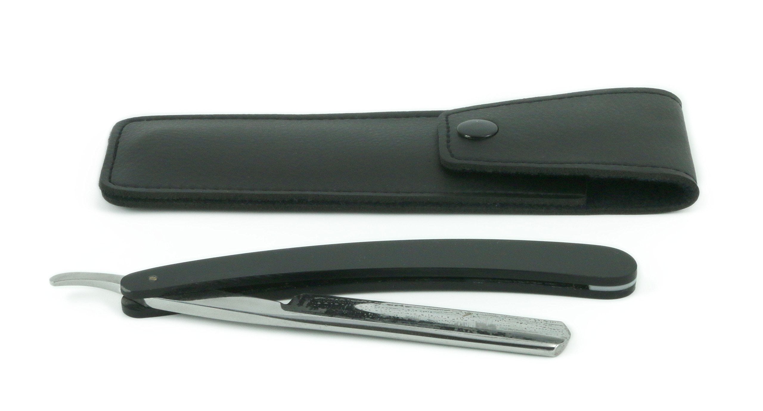 6/ 8" Black Straight Razor with Free Leather Case - Walmart.com
