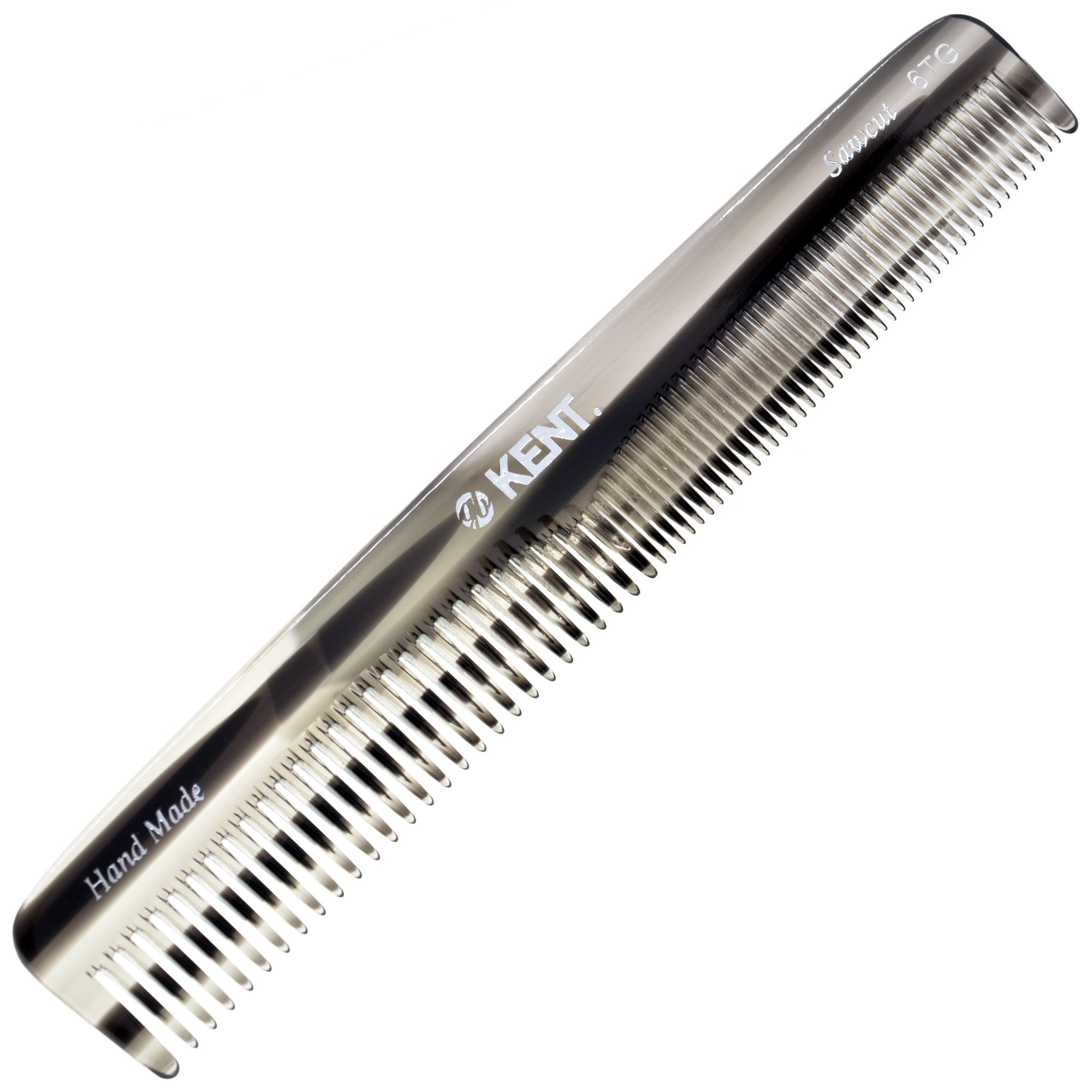 Kent 6T Fine Tooth Comb and Wide Tooth Hair Comb, Handmade Styling Comb for Hair Care, Barber ...