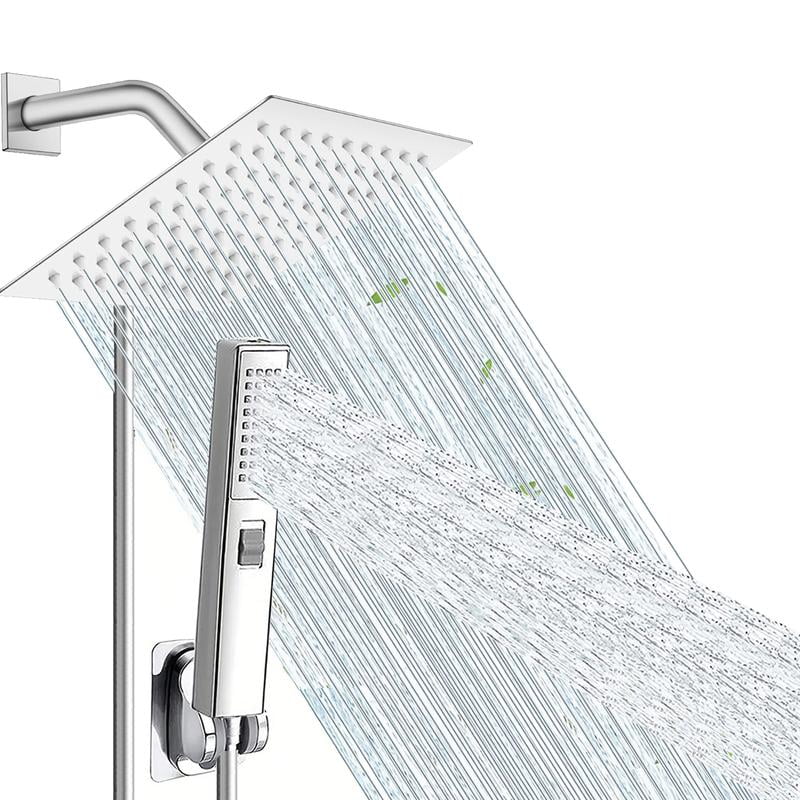 6/8"High Pressure Square RainShower Head and 2-in-1 HandShower.Equipped ...