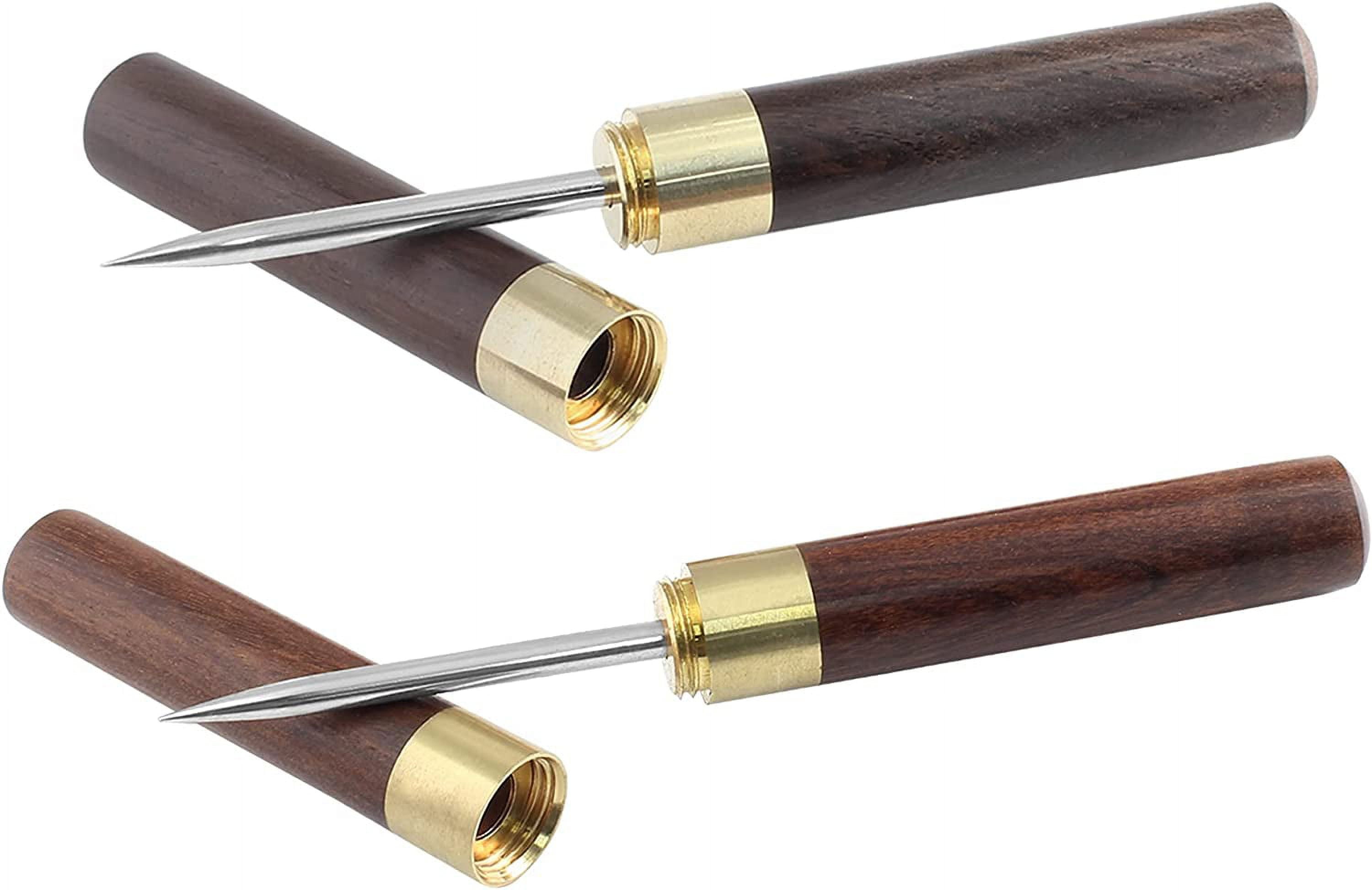 6.8" Stainless Steel Ice Picks with Wood Handle & Safety Cover, Pack of ...