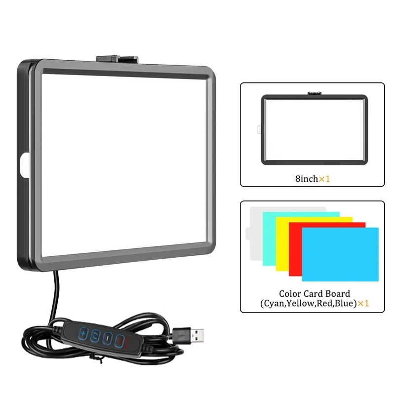 6/8 Inch LED Video Light for Live Streaming Photo Studio Light Panel ...
