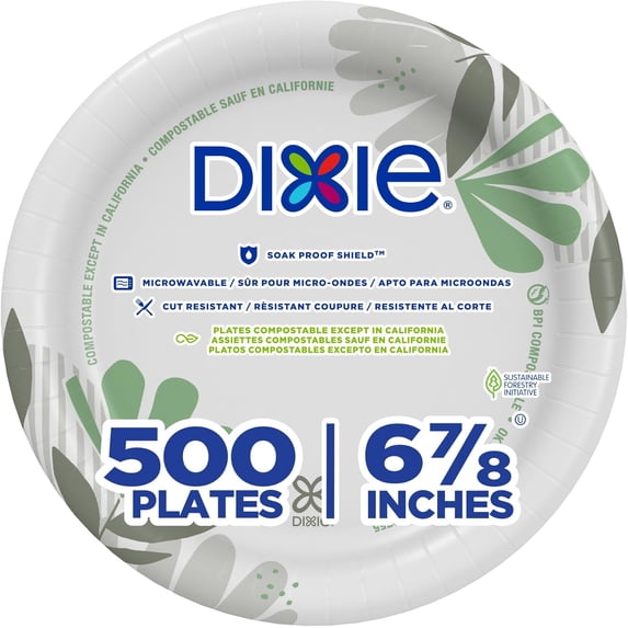 6.8 Inch Medium-Weight Paper Plates By GP PRO, Pathways Botanical ...