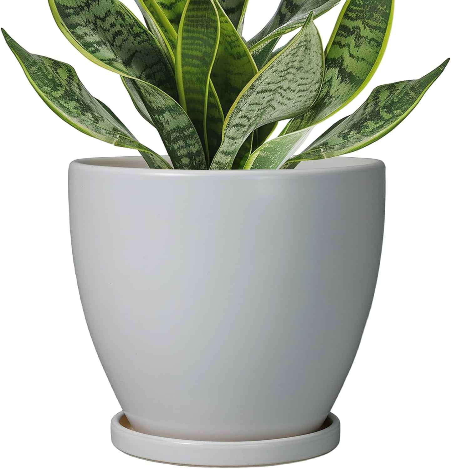 6.8 Inch Planter - Ceraimc Pots for Indoor Outdoor Plants Round ...