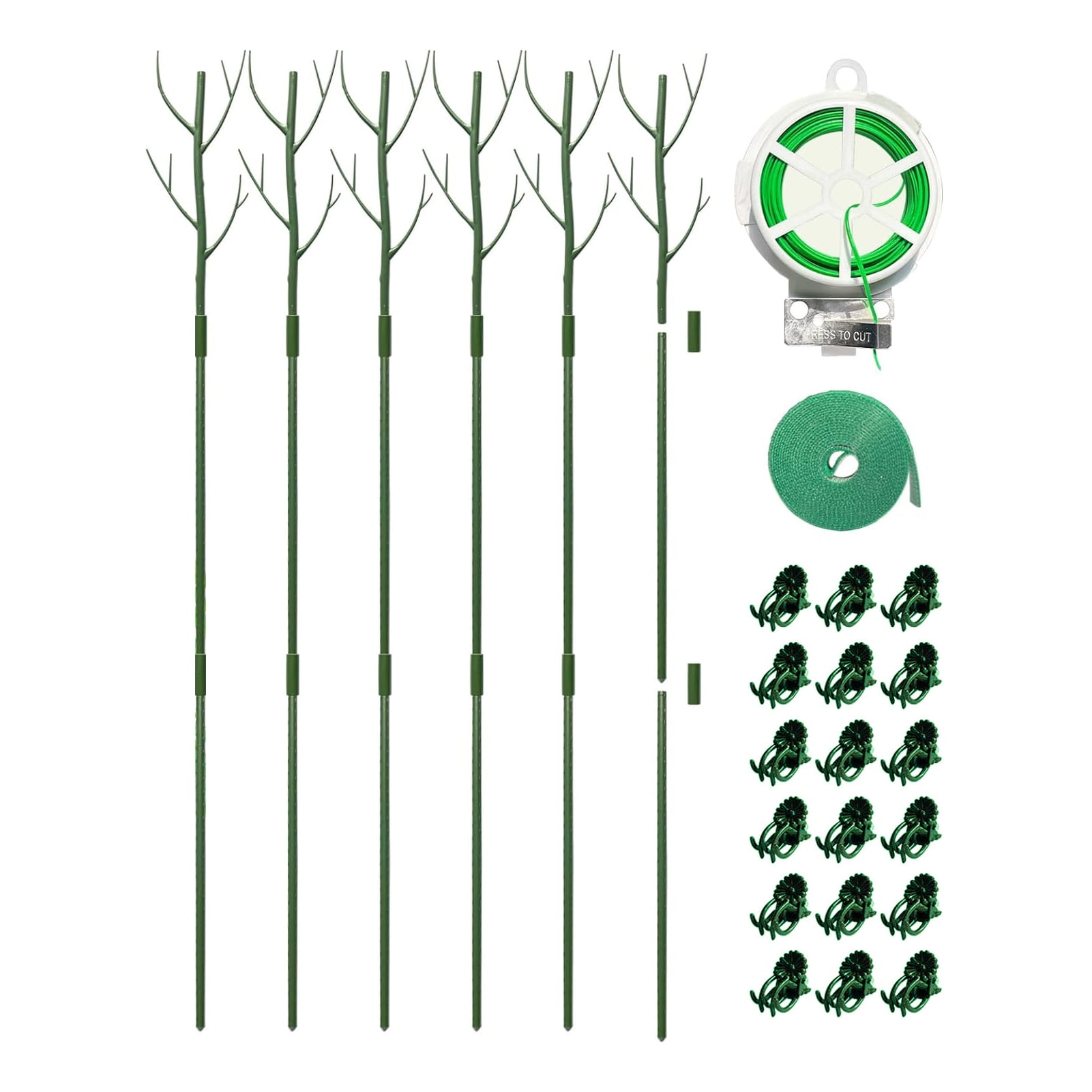 6/8 PCS Garden Stakes Adjustable Plant Support Stakes with Ties Plant ...