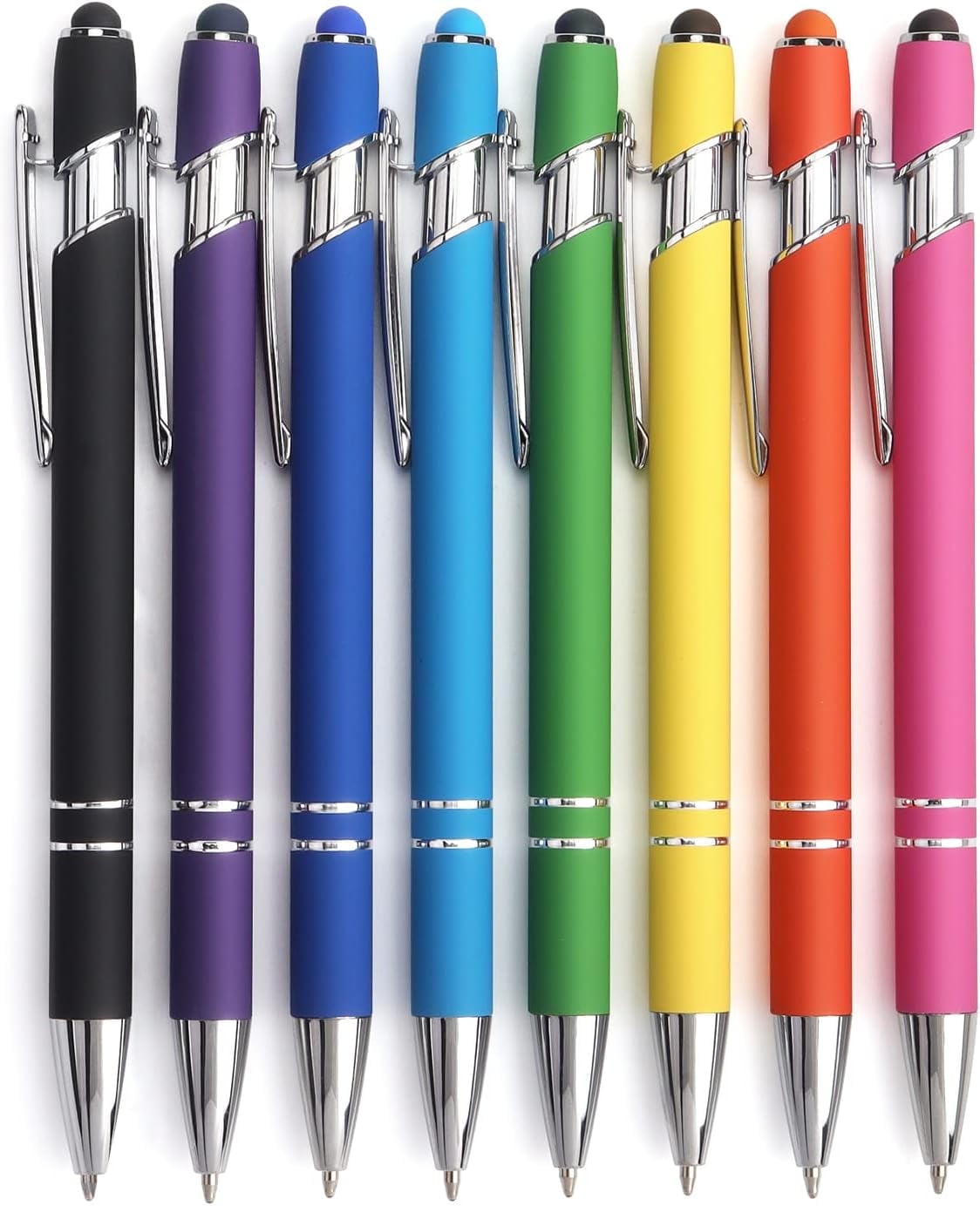 6 /8 Pack Ballpoint Pen 2-in-1 Stylus Retractable Ballpoint Pen with ...