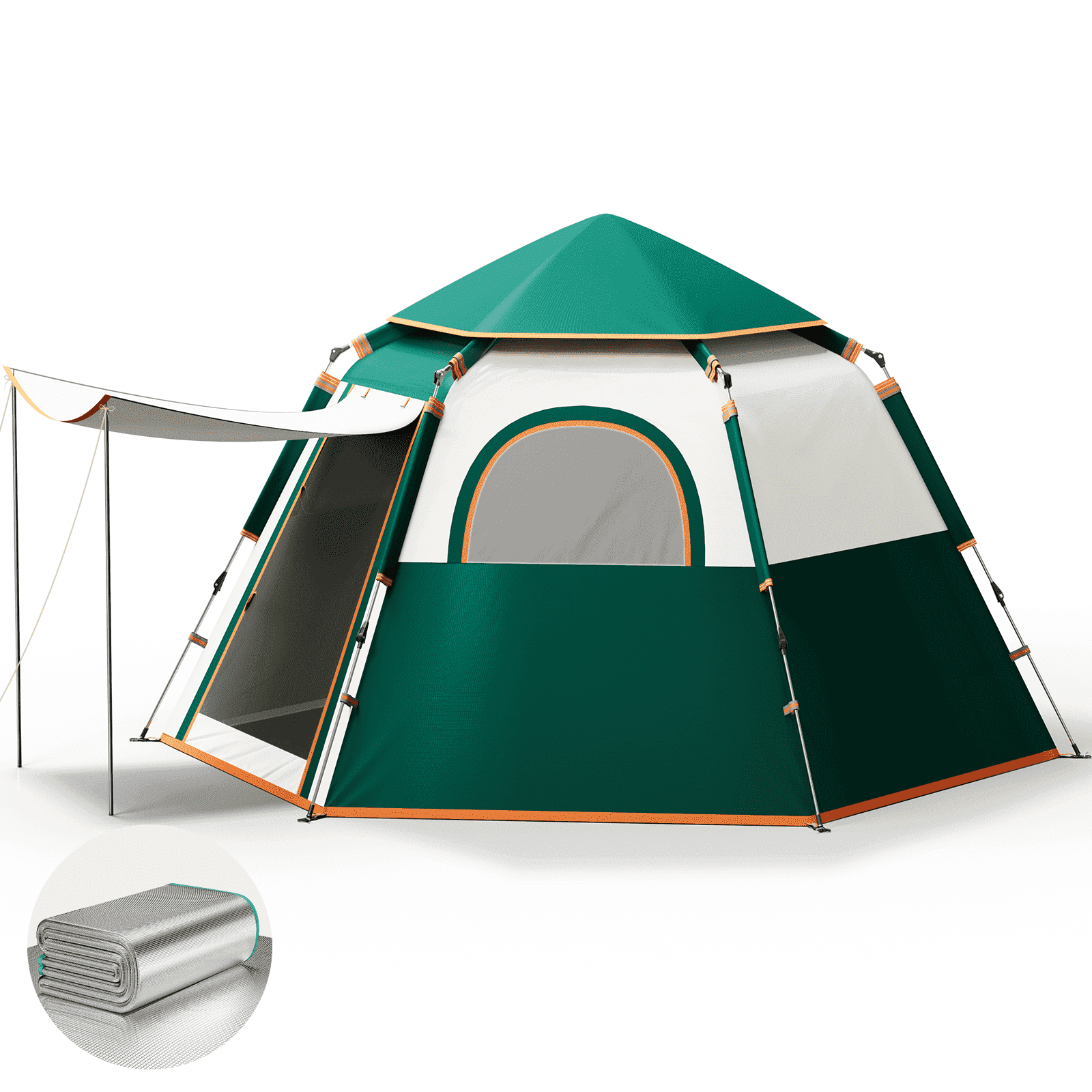4-6 Person Tents for Camping, Instant Tent with Camping Ground Mat ...