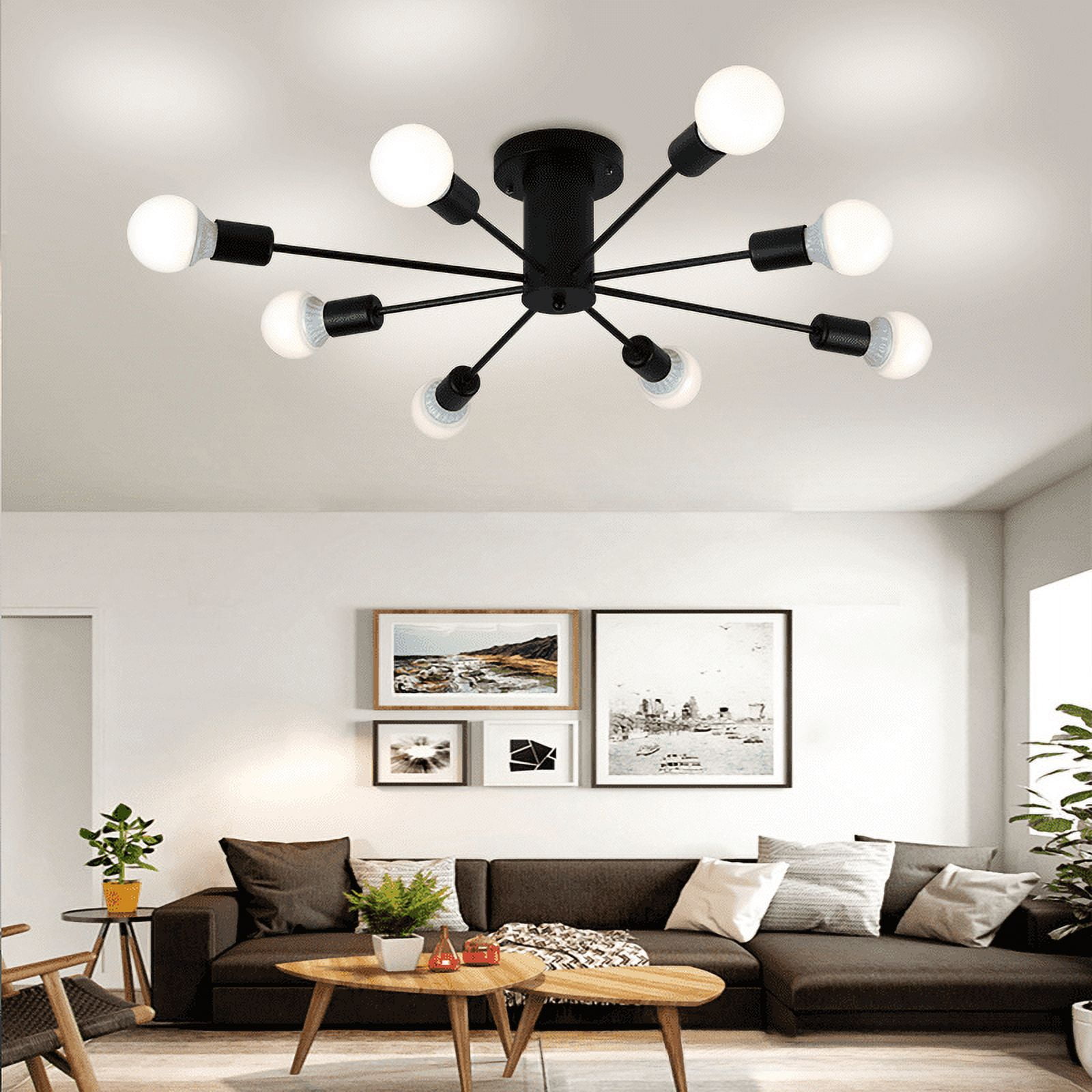 6/8-head multi-pole ceiling lamp retro industrial attic lamp multi-head ...