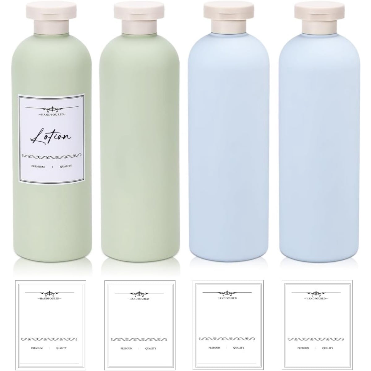 6.8 oz Plastic Travel Shampoo Bottles, Refillable Flip Cap Squeeze ...