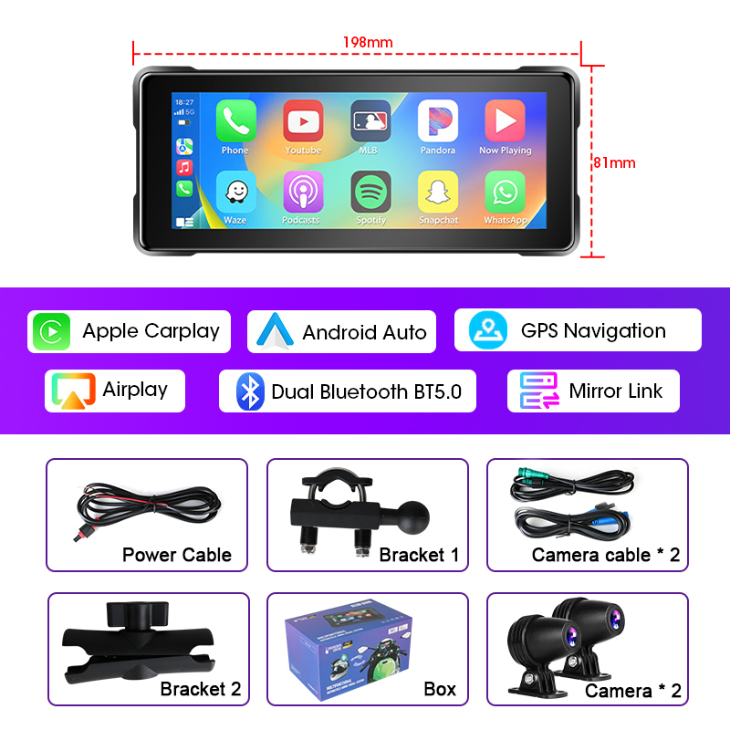 6.86-inch Motorcycle DVR Bracket For BMW R1200GS R1250GS S1000XR ...