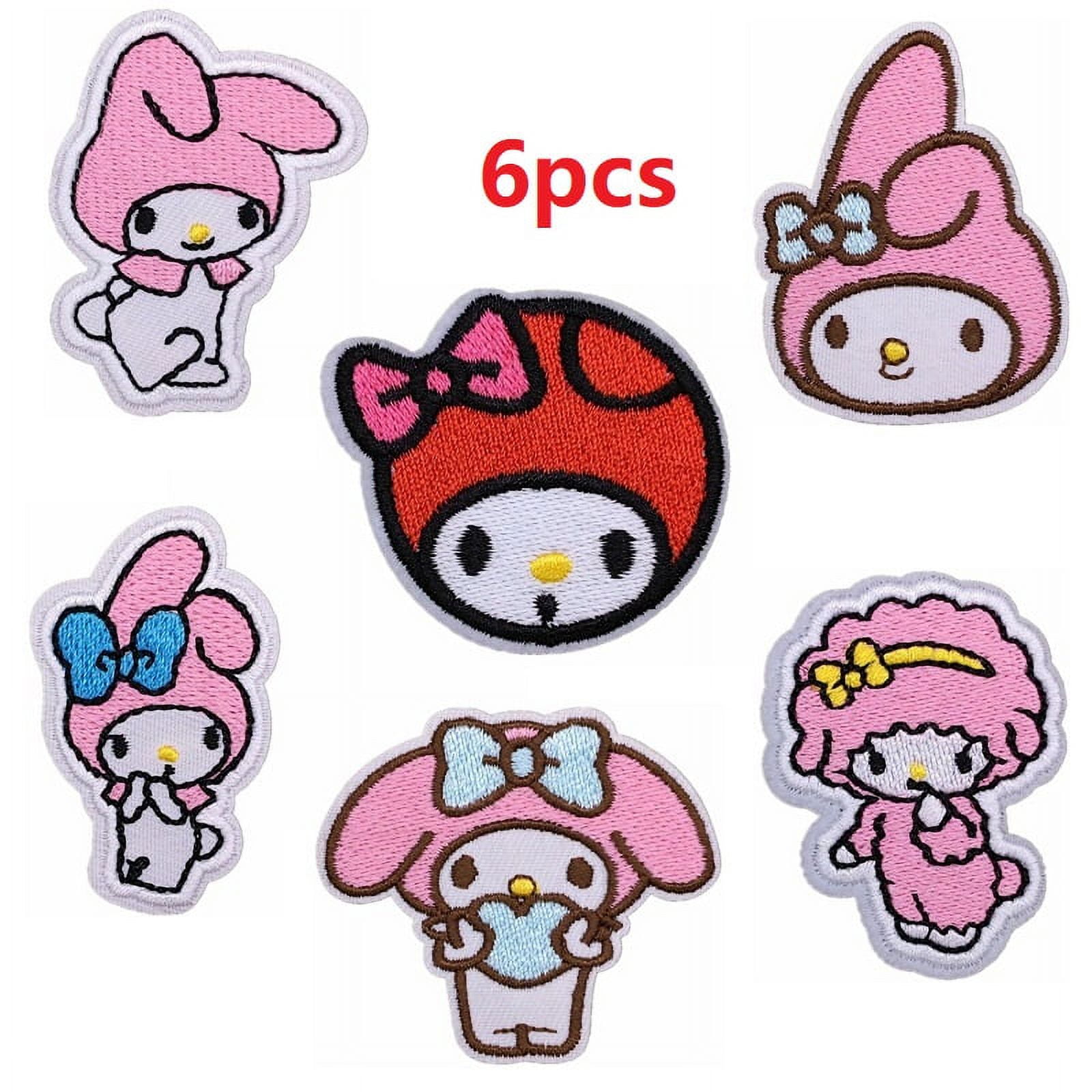 6/8Pcs Cartoon Sanrio Kuromi Melody Kwaii Applique For Sew Child Clothes Iron on Embroidery ...