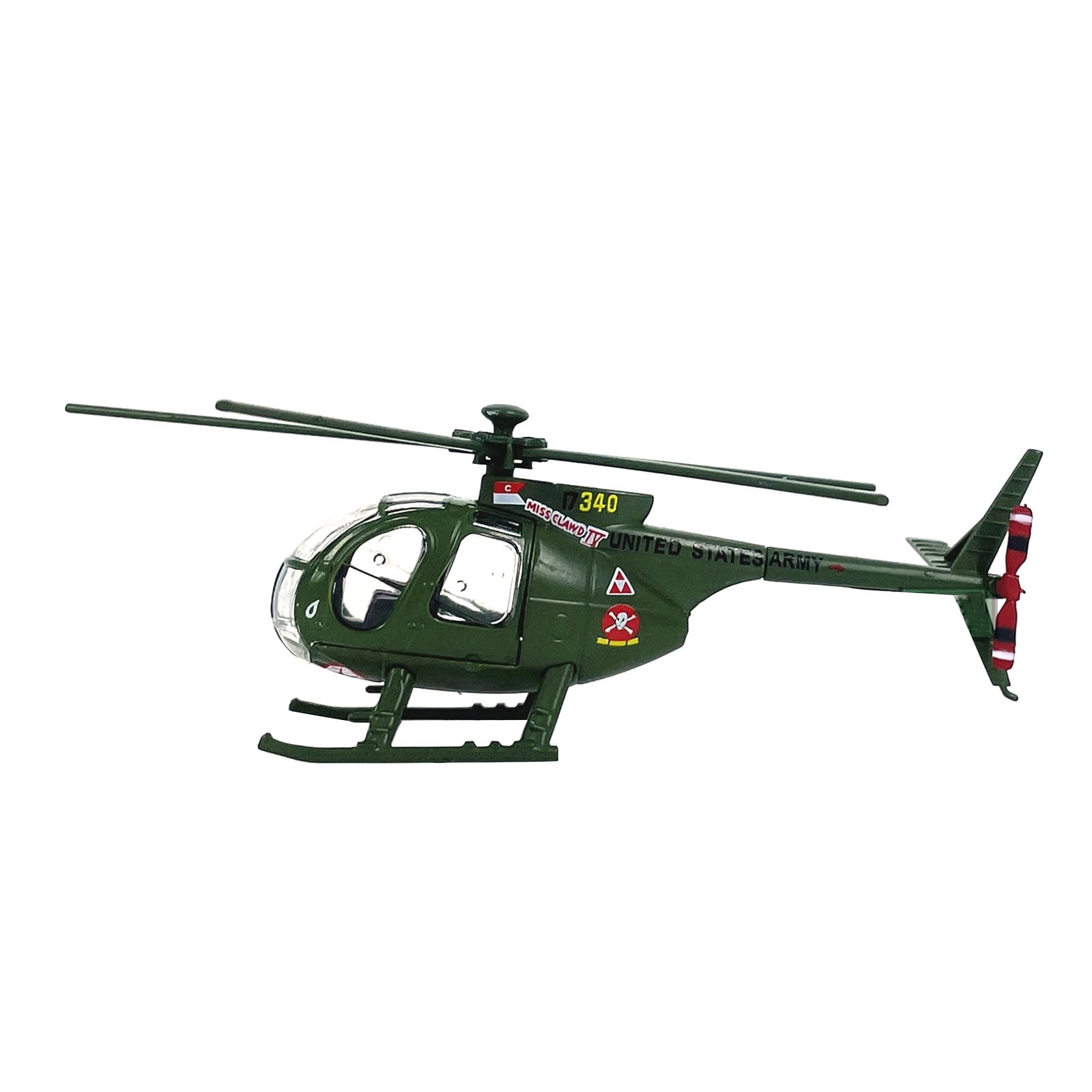 6.8cm Diecast Alloy 1/100 Scale US Army OH-6A Cayuse Helicopter ...