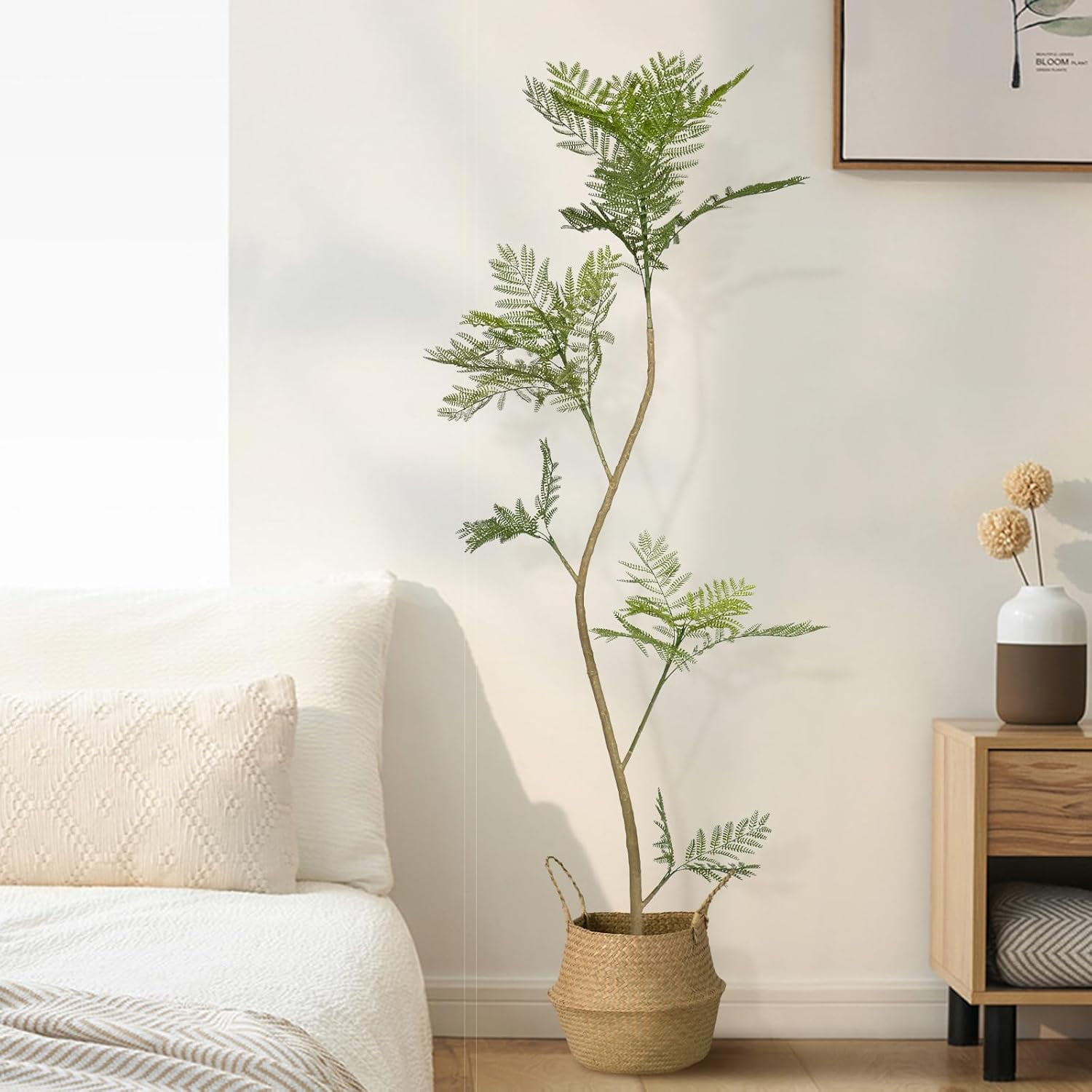 6.8ft Artificial Tree Indoor, Fake Jacaranda Tree Faux Plants Indoor ...