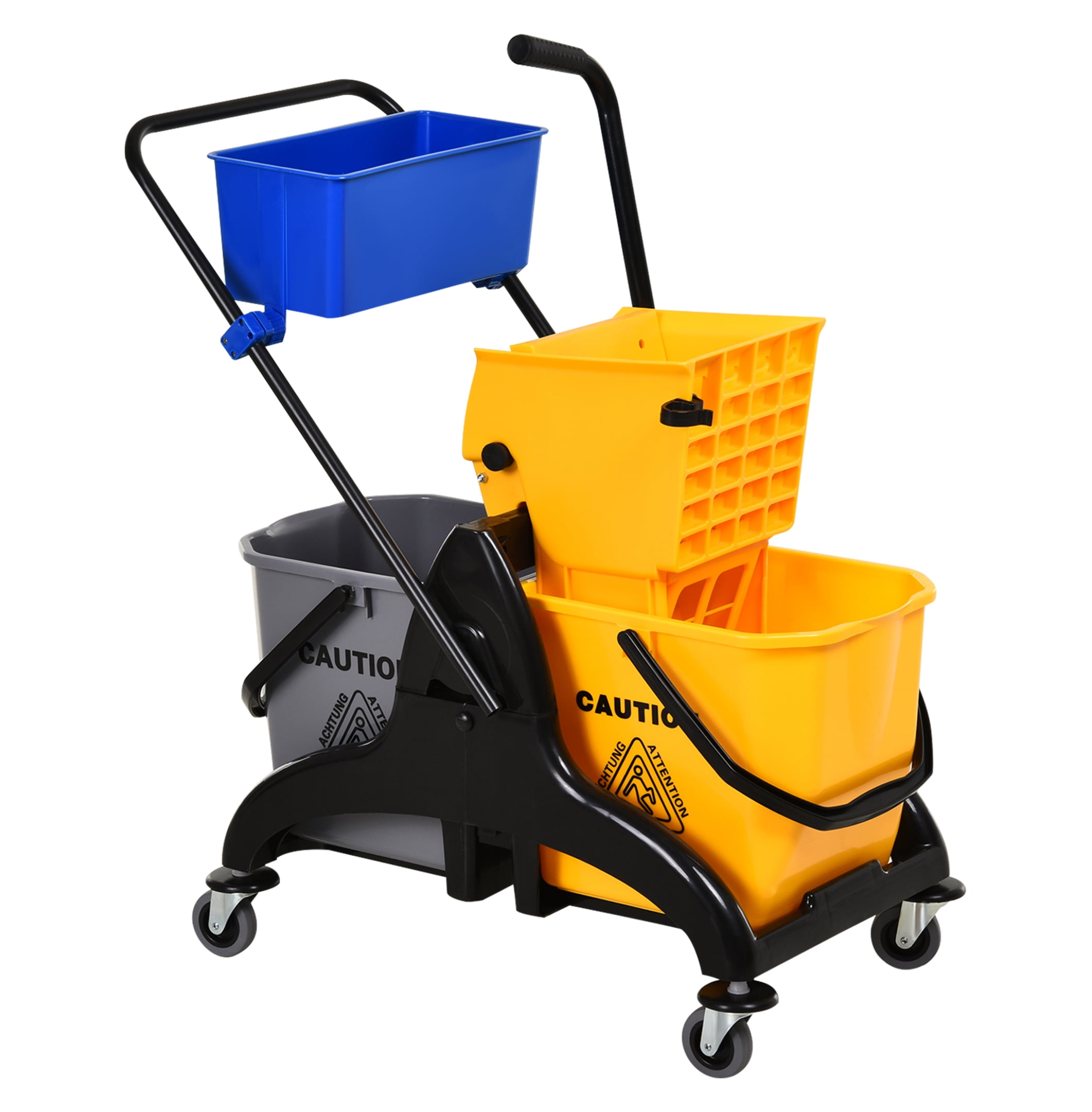 6.9 Gallon Mop Bucket with Wringer Cart - Side Press Commercial Mop ...