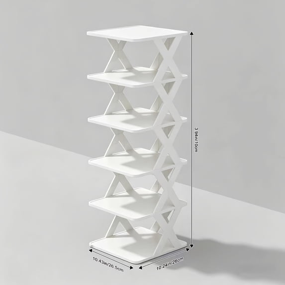 6/9-Tier Detachable Adjustable Shoe Rack, X-Shape Stable Slim Vertical ...