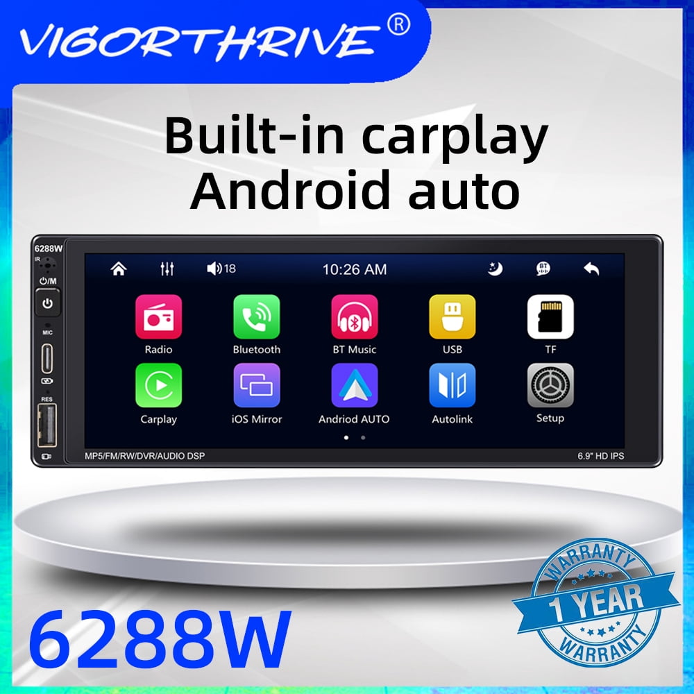 6.9" wireless carplay single spindle short wince system FM AM, RDS ...